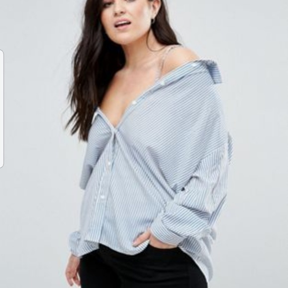 Missguided | Tops | Misguided Strappy Bardot Multiway Shirt | Poshmark